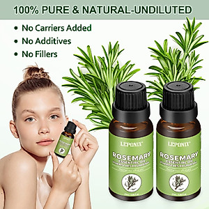Rosemary Hair Oil for Hair Growth, Nature Pure Rosemary Oil for Hair with Scalp Massager Hair Growth Hair Regrowth Treatments for Women Men