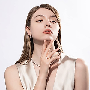 AnuClub 5 Stone Moissanite Wedding Band 1.5cttw D Color Lab Diamond 14k Yellow Gold Plated Silver Eternity Rings, Christmas Gift For Women With Certificate 8