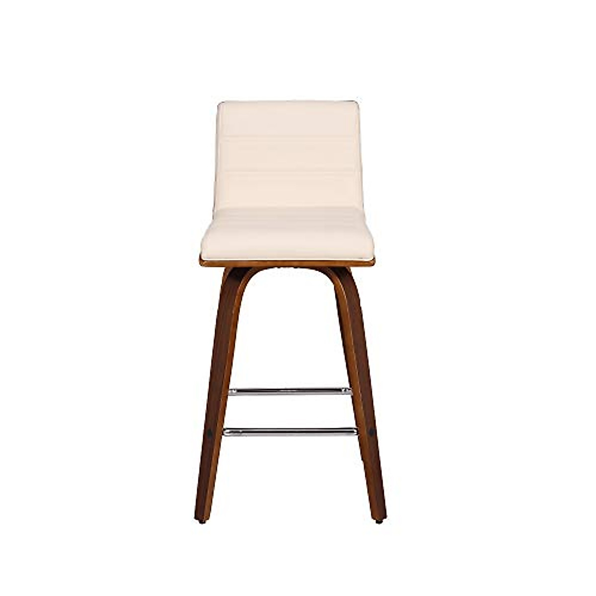 Armen Living Vienna Counter Height Bar Stool Kitchen and Dining, 26" Cream/Walnut, More color/size option