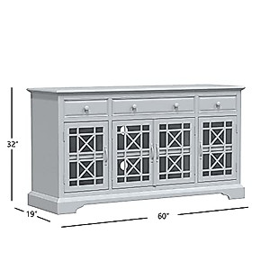 Jofran 375-60 Craftsman 60" Media Unit, 60"W X 19"D X 32"H, Earl Grey Finish, (Set of 1), 60''