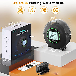 [2022 New]3D Printer Filament Dryer Box, 360° Even Heating Filament Dry Box(35-70℃) with Adjustable Timer, Ultra Quiet Filament Storage, Compatible with 1.75/2.85/3.00mm, PLA/PETG/TPU/ABS Filament