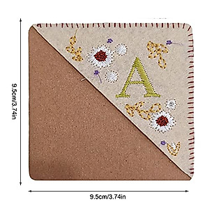 Personalized Hand Embroidered Corner Bookmark, 26 Letters Cute Flower Embroidered Corner Bookmark Embroidery Book Marker Clip for Book Lovers Bookmarks for Reading Lovers Meaningful Gift