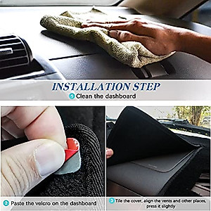 KEDAKEJI Black Dashboard Dash Board Cover Mat Carpet Compatible with 2007-2013 Chevrolet Silverado GMC Sierra