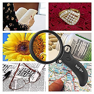 The multipurpose magnifier with light for professionals & collectors | 4 magnification modes | up to 55x magnification | scratch-resistant magnifying glass | for reading, coin, stamp & rock collecting