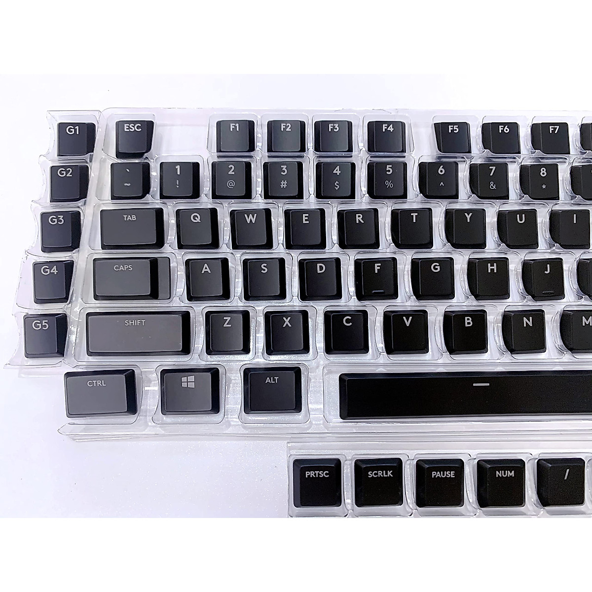 wj forG915 Full Set of 109/87 Keycaps Replacement G915/G913/G815/G813 TKL RGB Gaming Mechanical Keyboard (109 Keys Black G915)