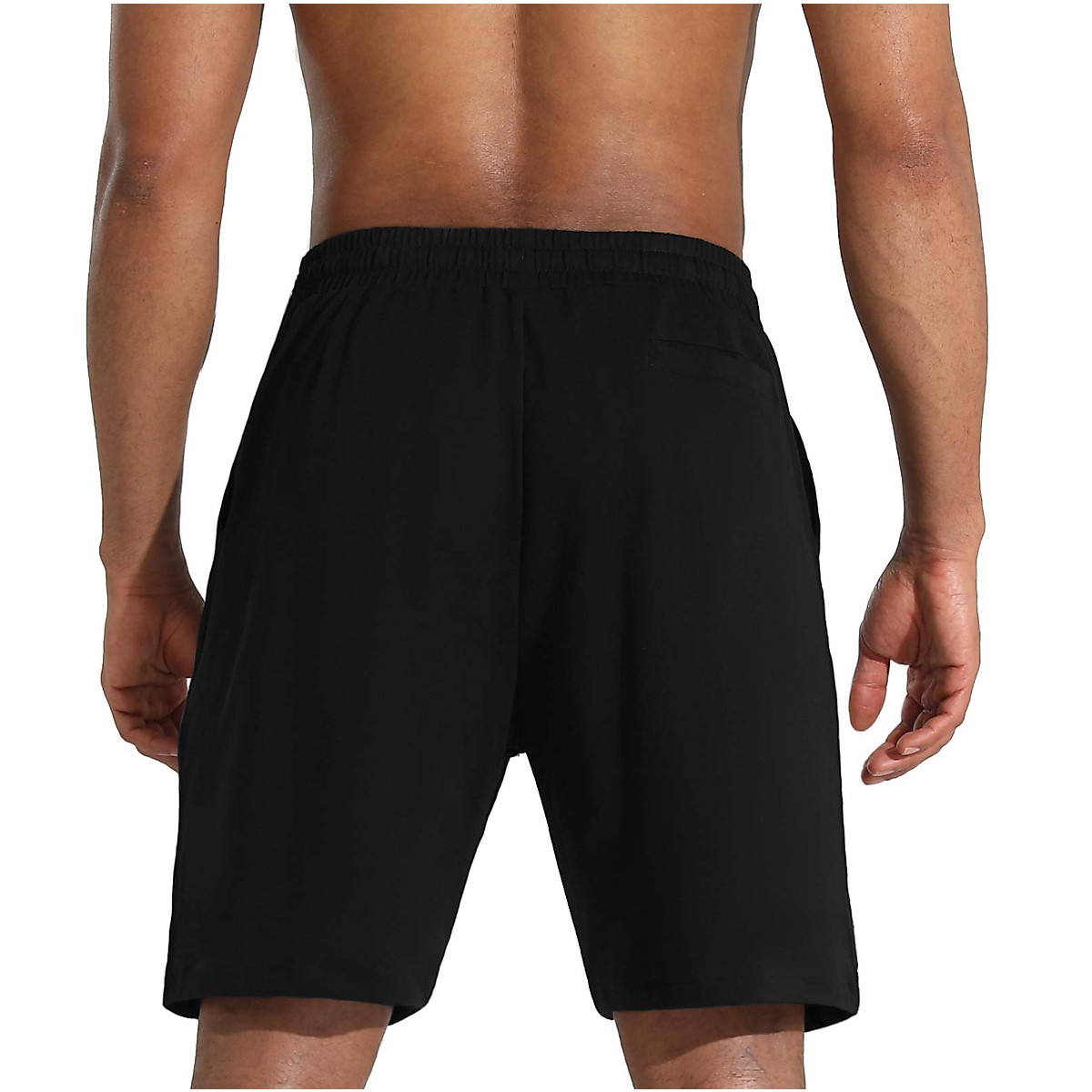 Men's Lounge Shorts with Deep Pockets Loose-fit Cotton Jersey Shorts for Running,Workout,Training, Basketball (605 Black, X-Large)