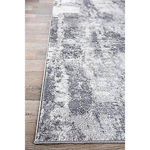 Rugshop Contemporary Abstract Distressed Area Rug 7'10" x 10' Gray