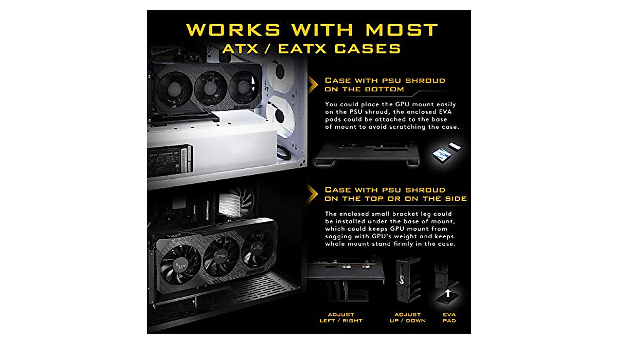 EZDIY-FAB Vertical GPU Holder with ARGB LED Lighting