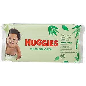 Baby Wipes Natural Care with Aloe Vera Huggies Wipes 56 Pc Kids