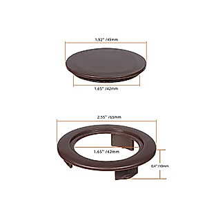 SUQ I OME 2 Sets 2 inch Outdoor Patio Parasol Umbrella Hole Ring Plug and Cap Set, for Parasol Umbrella Table Hole Cover Insert(Brown)