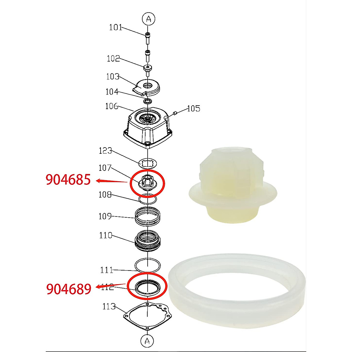 FN250B FN251 Nailer Head valve seal 904685 And 904689 Compatible With Porter Cable