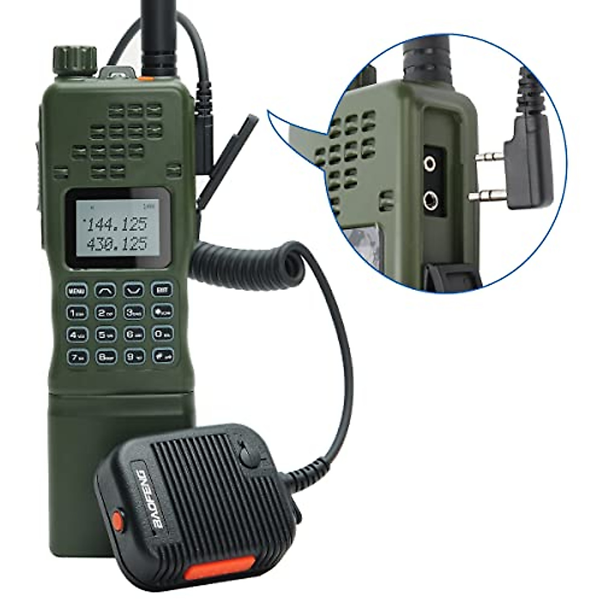 Baofeng Walkie Talkie Handheld Military Grade AR-152 Volume Adjustable Speaker Mic, Shoulder Microphone for BaoFeng AR-152 UV-5R BF-F8HP UV-S9 Plus UV-82HP BF-888S Two Way Radio Popular Accessories