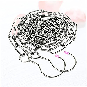 Cabilock 3pcs Portable Clothes Drying Rack Wall Mount Clothes Drying Rack Metal Clothes Rack Display Hanging Chain Metal Clothesline Hook Clothes Hangers Chain Stainless Steel Clothesline