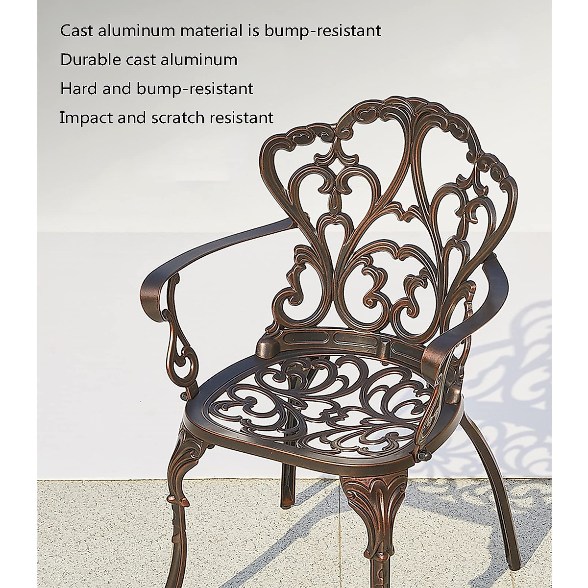 EESHHA Garden Bench Garden Furniture Sets Table and Chairs Garden 5 Piece Cast Aluminum Outdoor Bistro Set Patio Furniture Set of 5