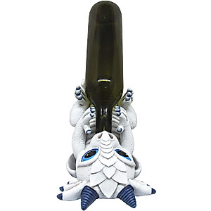 World of Wonders - Dreamland Dragons Series - Ice Cold Brew - Collectible Crystal The Dragon Decorative Fantasy Tabletop Wine Rack Beverage Holder and Bottle Display Caddy, 10-inch