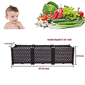 tonchean Deepened Raised Garden Beds Kit Raised Planter Bed Raised Plant Containers Plastic Planter Grow Box for Fresh Vegetables, Herbs, Flowers & Succulents, Deepened.47.24 x 15.75 x 14.17 Inch