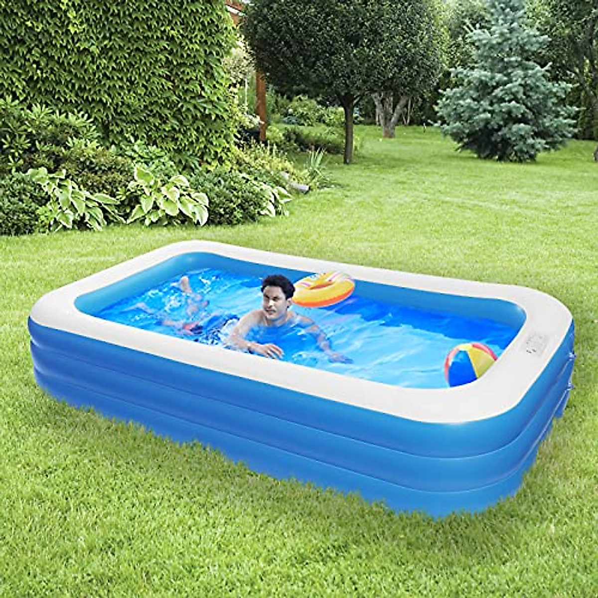 HomVent Inflatable Family Pool Swimming Pools Above Ground Swimming Pool .120" X 72" X 20"Blow Up Pool for Outdoor, Garden, Backyard, Summer Water Party (Blue 2)