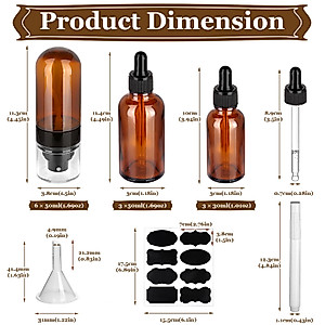 Sublaga Mini Spray Bottle, 24Pcs Spray Bottle & Essential Oil Bottle Kit with Dropper, Funnel, 4 Sheet Stickers, 2 Marker pen