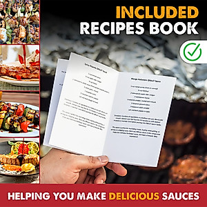 Sauce Basting Bottle Set for Grilling with 3 Silicone BBQ Basting Brush Caps & 2 Squeeze Caps - Squeeze Bottles for Sauces with Applicators, Storage Caps & Funnel - Condiment Sauce Dispenser