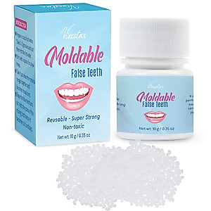 F.ZENI Teeth Repair Kit, Temporary Teeth Replacement Kit, Do it Yourself Thermal Fitting Beads, Moldable False Teeth for Snap On Instant and Confident Smile