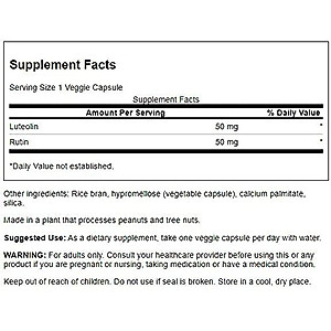 Swanson Luteolin Complex w/Rutin - Brain Support Supplement Promoting Memory, Mood & Cognitive Health - Natural Formula to Help Maintain Nervous System - (30 Veggie Capsules)