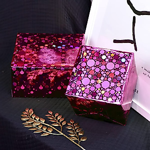 LeZakaa Pink Holographic Wrapping Paper - Mini Roll - Polka Dot Print for Mother's Day, Wedding, Engagement - 17 inches x 32.8 Feet (46.5 sq.ft.)