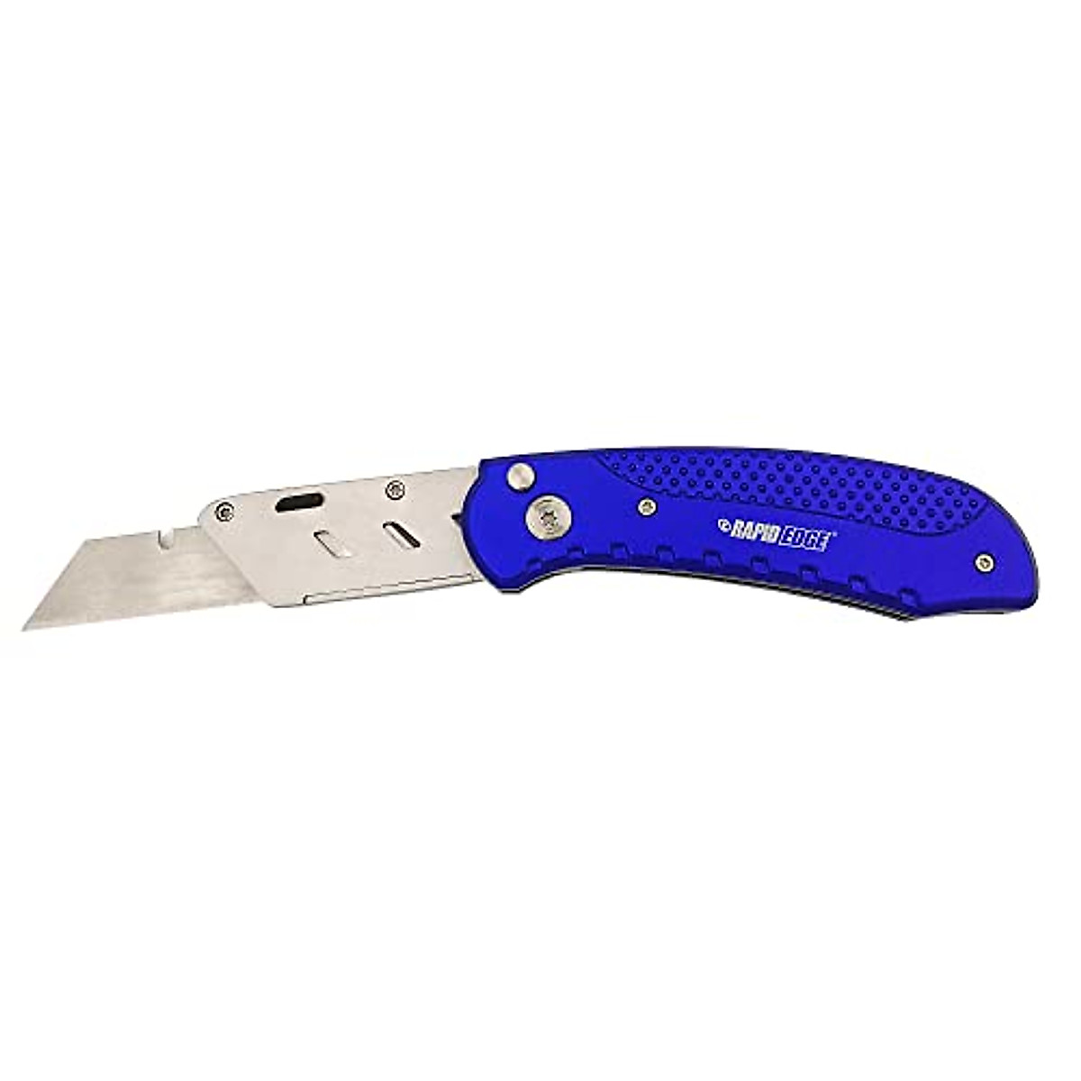 Rapid Edge Extend-A-Blade™ Utility Knife (Folding Razor Knife with Double Length Box Cutter Blade and 3 Sliding Blade Positions)