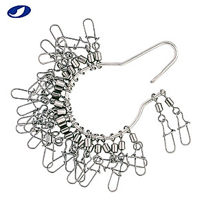 OCEAN CAT 60-150 Pcs American Swivel with Duo Lock Pin Snap Fishing Snaps Kit Hooked Cross Snaps Stainless Steel Sea Fishing Tackle Hook Lure Connector Fishing Swivel Size 1#2#4#6#8# (#6, 150 pcs)