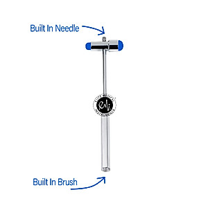 EMI Buck Neurological Reflex Testing Medical Hammer - Comes with Needle and Brush (Royal)