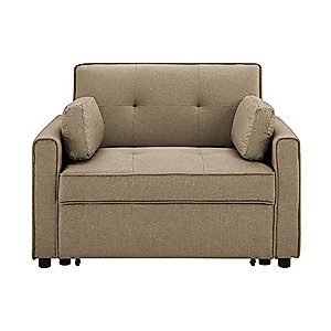 Lifestyle Solutions Serta Shelby Convertible Chair Sofabed, Tan