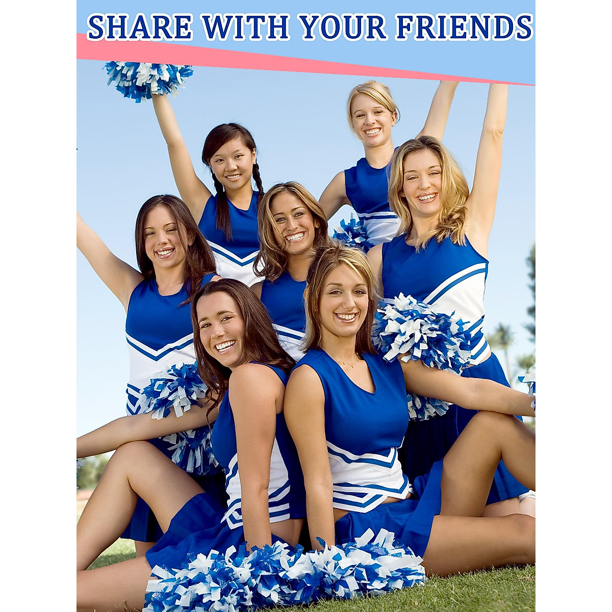 Inbagi 48 Pcs Cheerleader Gifts Cheer Bracelet Girls Cheerleading Charm Bracelet Adjustable Cheerleader Gifts for Cheer Team Cheerleading Jewelry Accessories Bulk (Blue)