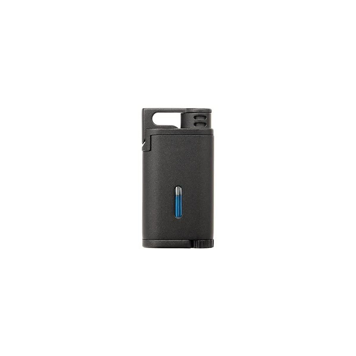 Colibri Belmont Single Jet Flame Butane Lighter, Windproof & Refillable, Cigar Enthusiast's Choice with Blue Fuel Window and Adjustable Flame (Metallic Black)