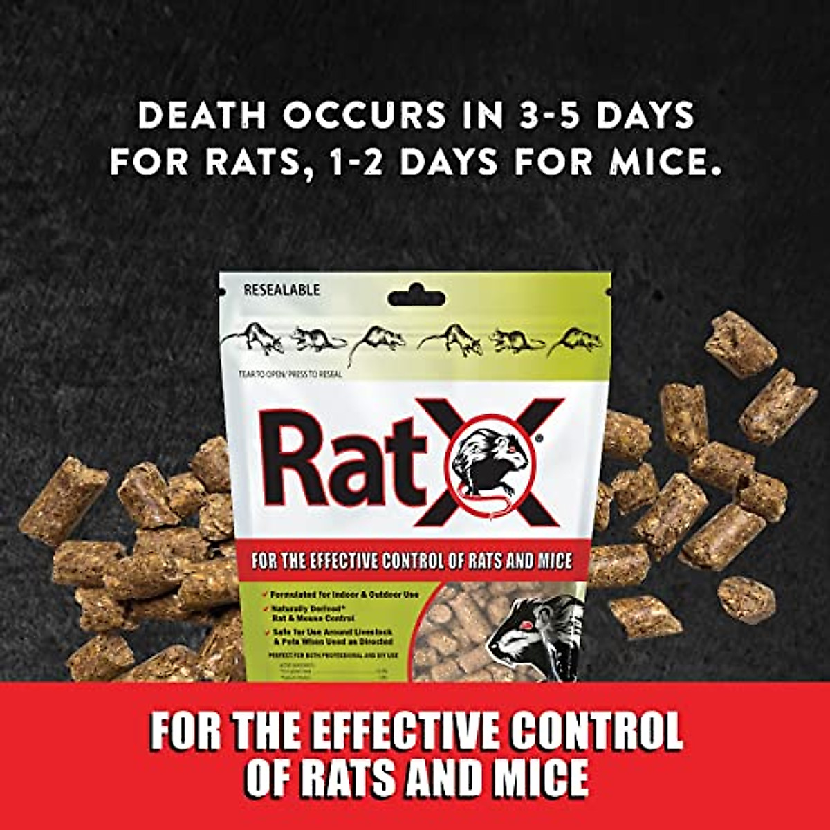 RatX 18oz Bag All-Natural Poison Free Rat and Mouse Control Pellets