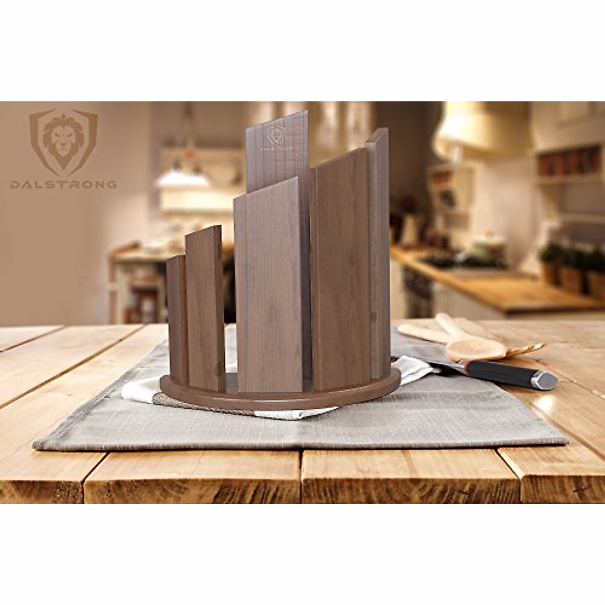 Dalstrong Magnetic Knife Block - Holds 12 Piece - 'Dragon Spire' - Premium Double-Sided Walnut Block Holder and Stand - Display Stand - Professional Kitchen Set