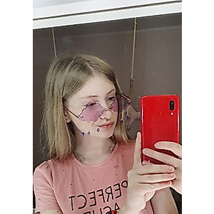 FEISEDY Retro Cloud RimlessTassel Sunglasses Women Funny Party Disco Dripping Cloud sunglasses Eyewear B2834