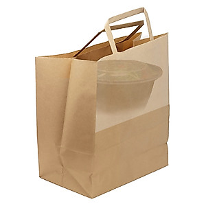Reli. Kraft Paper Bags w/Handles (100 Pcs, Bulk) (Large 10"x6.75"x12") Brown Paper To Go/Take Out/Restaurant/Bags with Handles, Shopping Bags, Retail, Gifts | 25% larger than 10"x5"x13"