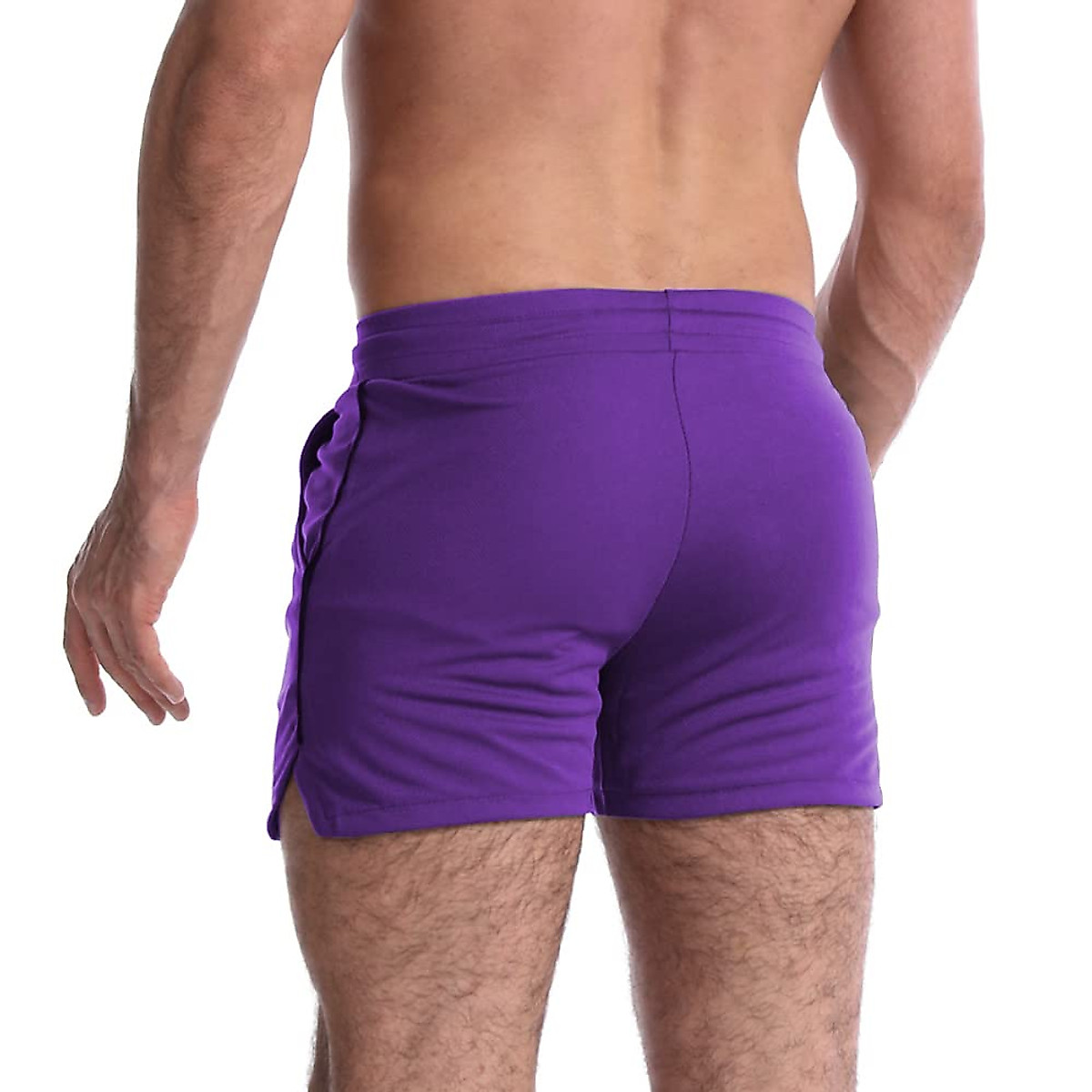 Men's 5 Inch Inseam Workout Shorts Athletic Gym Shorts Bodybuilding Short Shorts Casual Running Shorts Purple US M