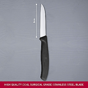 Gemüsemesser SwissClassic, 8 cm, schwarz