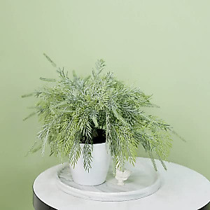 Tableclothsfactory 2 Bushes | 15" Sagebrush Faux Fern Stems, Artificial Plants Greenery Decor - Frosted Green