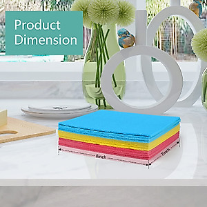 HOMEXCEL Swedish Sponge Dish Cloth, 12 Pack Reusable, Absorbent Hand Towels, Sponge Cloth for Kitchen, Bathroom, and Cleaning Counters (Pink/Blue/Yellow)