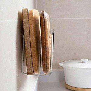 XJJZS Pot Lid Holder Iron Cutting Board Holder Stand Kitchen Organizer Rack Hanging Board Shelf Pan Lid Cover Storage Rack (Color : Black)