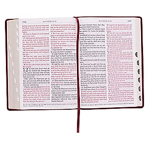 KJV Holy Bible, Super Giant Print Faux Leather Red Letter Edition - Thumb Index & Ribbon Marker, King James Version, Burgundy