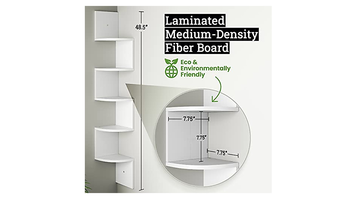 Greenco Floating Cube & Corner Wall Shelves | Storage & Decor