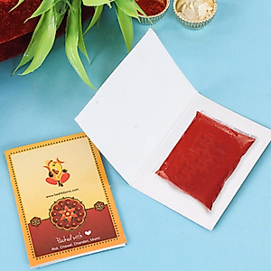 TIED RIBBONS Bhai Dooj Rakhi for Brother Set of 2 Rakhi Set, Rakhi Card, Bhai Dooj Tika Set - Bhaiya Dooj Rakhi Bracelet for Brother Rakhi for Bhaiya, Rakhi Gifts for Brother, Bro Rakhi Thread