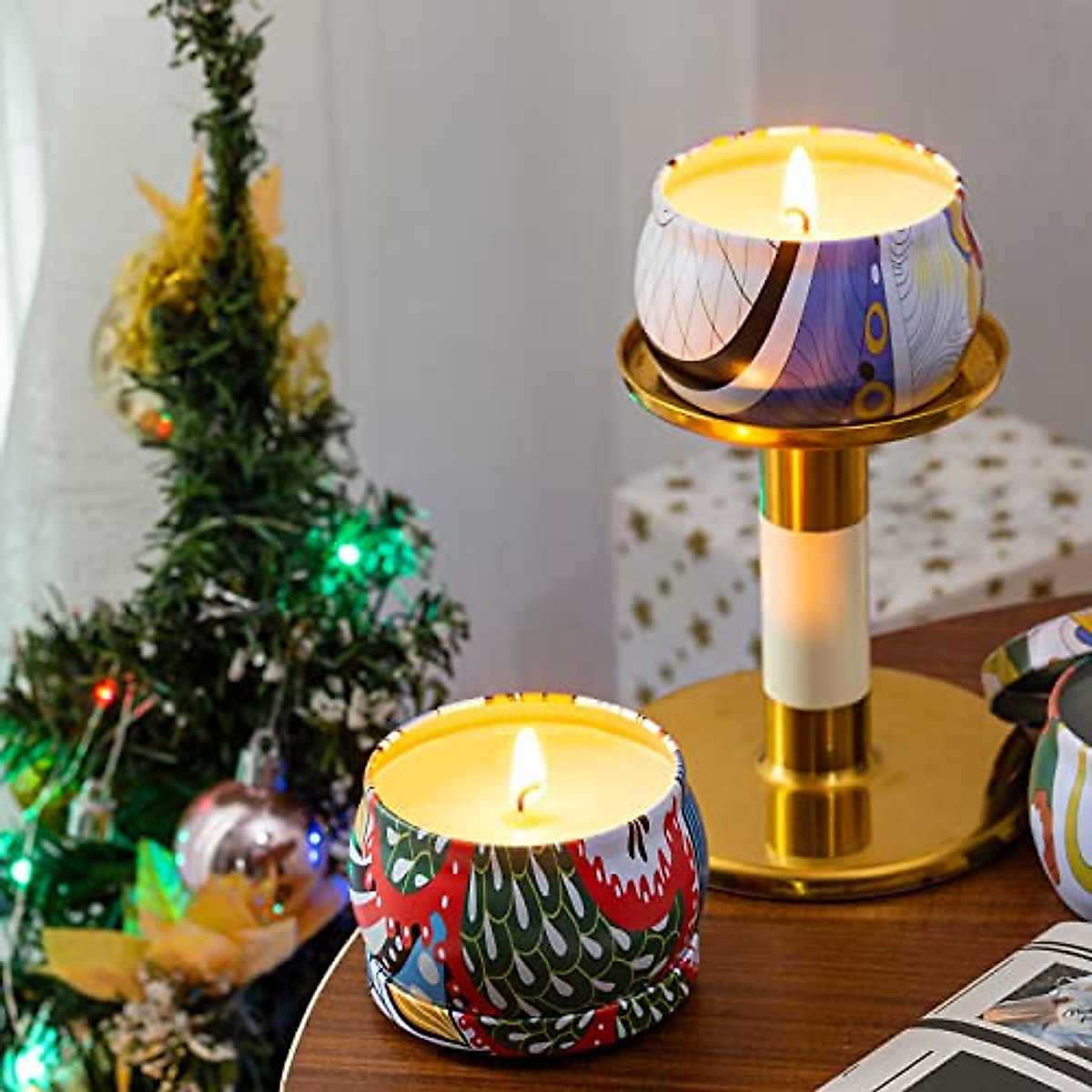 Set of 12 4.4OZ Scented Candles Bulk, Strong Aromatherapy Soy Candle for Home, Romantic Decorations Gifts for Women on Christmas, Holiday, Birthday or Anniversary