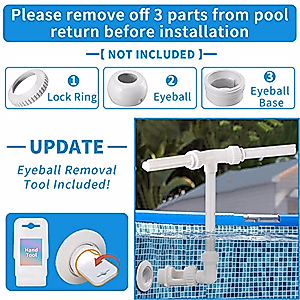 Klleyna Water-Fountain Dual Spray Swimming-Pool-Accessories - Upgrade Above/Inground Waterfall Cooler, Adjustable 2 in 1 Nozzle, High Pressure Pond Aerator, Garden Sprinkle Feature Outdoor Décor