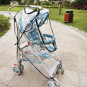 Universal Baby Stroller Rain Cover Clear Transparent Pushchair Stroller Raincoat Waterproof Windproof Buggy Pram Rain Cover Canopy Weather Shield (Transparent EVA)