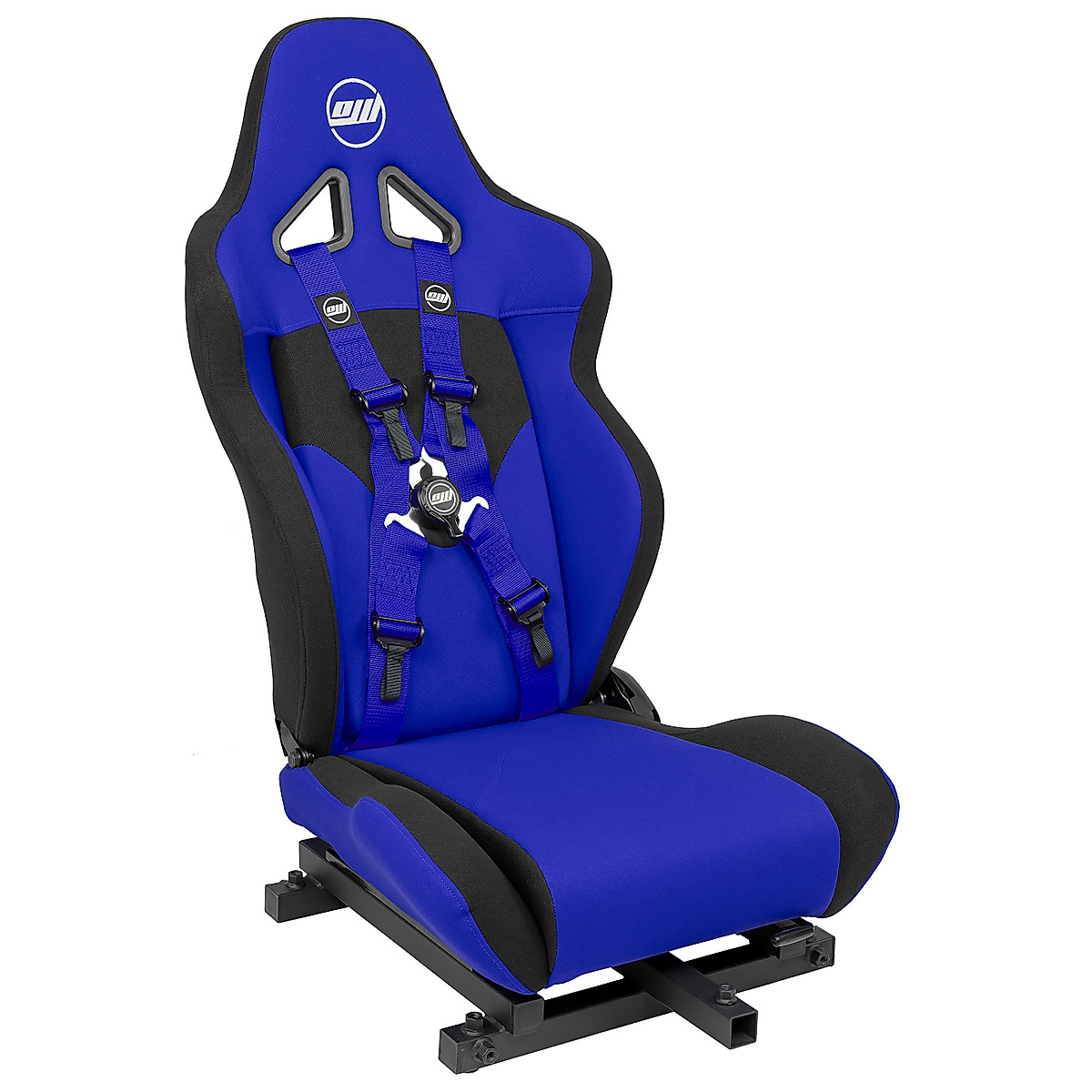 OpenWheeler Racing and Flight Simulation Cockpit Four Point Harness. Virtual Reality add-on. Blue