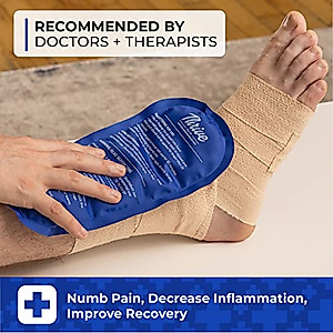 Thrive Reusable Ice Packs for Injuries - Pack of 2 - Large Gel Ice Packs for Knee, Shoulder, Ankle, Wrist, Neck & Back Pain Relief - FSA HSA Eligible (Dark Blue)