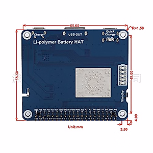 Lithium Battery Pack Expansion Board for Raspberry Pi, Lithium Battery Pack Expansion Board Power Supply with SW6106 Mobile Power chip, Supports Two-Way Fast Charging
